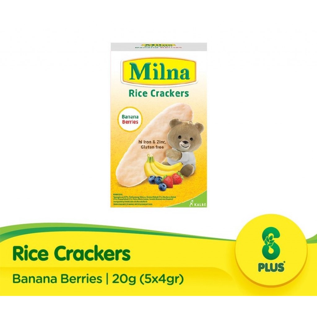 Jual Milna Rice Crackers 8+ Banana Berries 20gr (5x4gr) | Shopee Indonesia