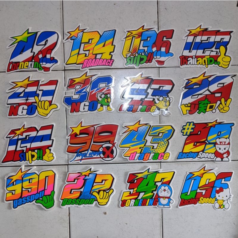 Jual Thailook stiker nomor ukuran besar racing roadrace start balap ...
