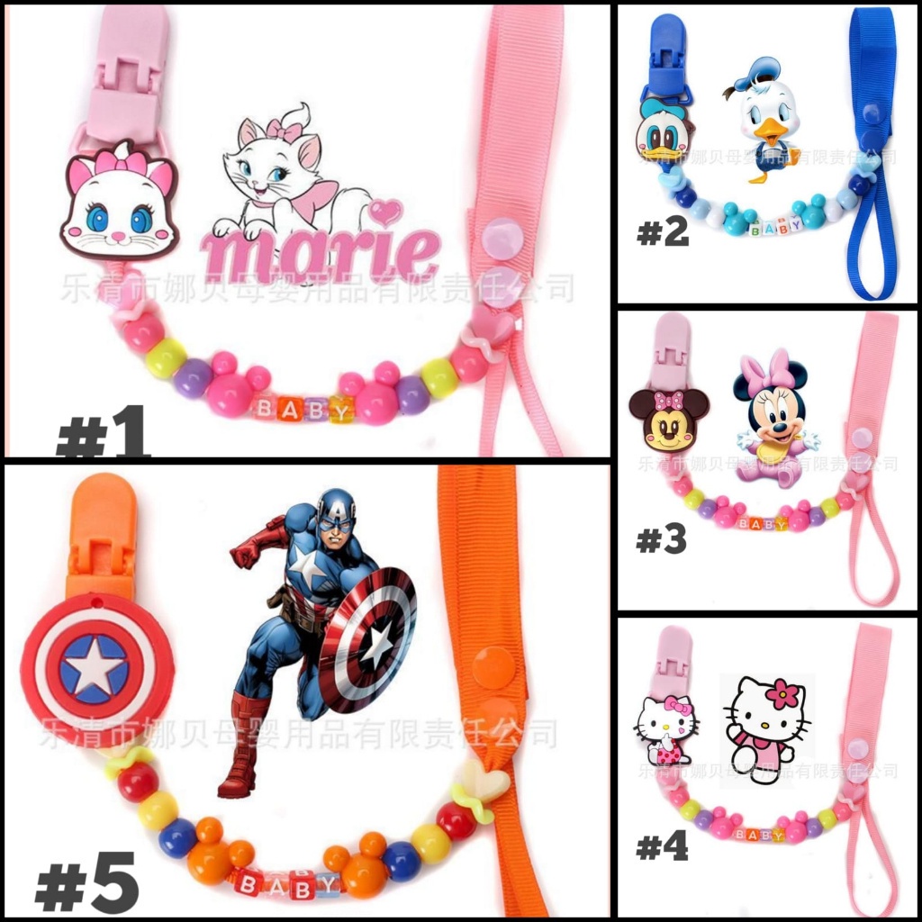 Jual Tali Rantai Klip Penjepit Dot Empeng Bayi Gantungan Karakter tali ...