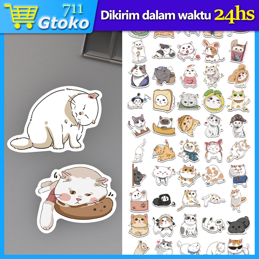 Jual Sticker Kucing Pet Lucu Kartun Stiker Cat Handphone Laptop Koper ...
