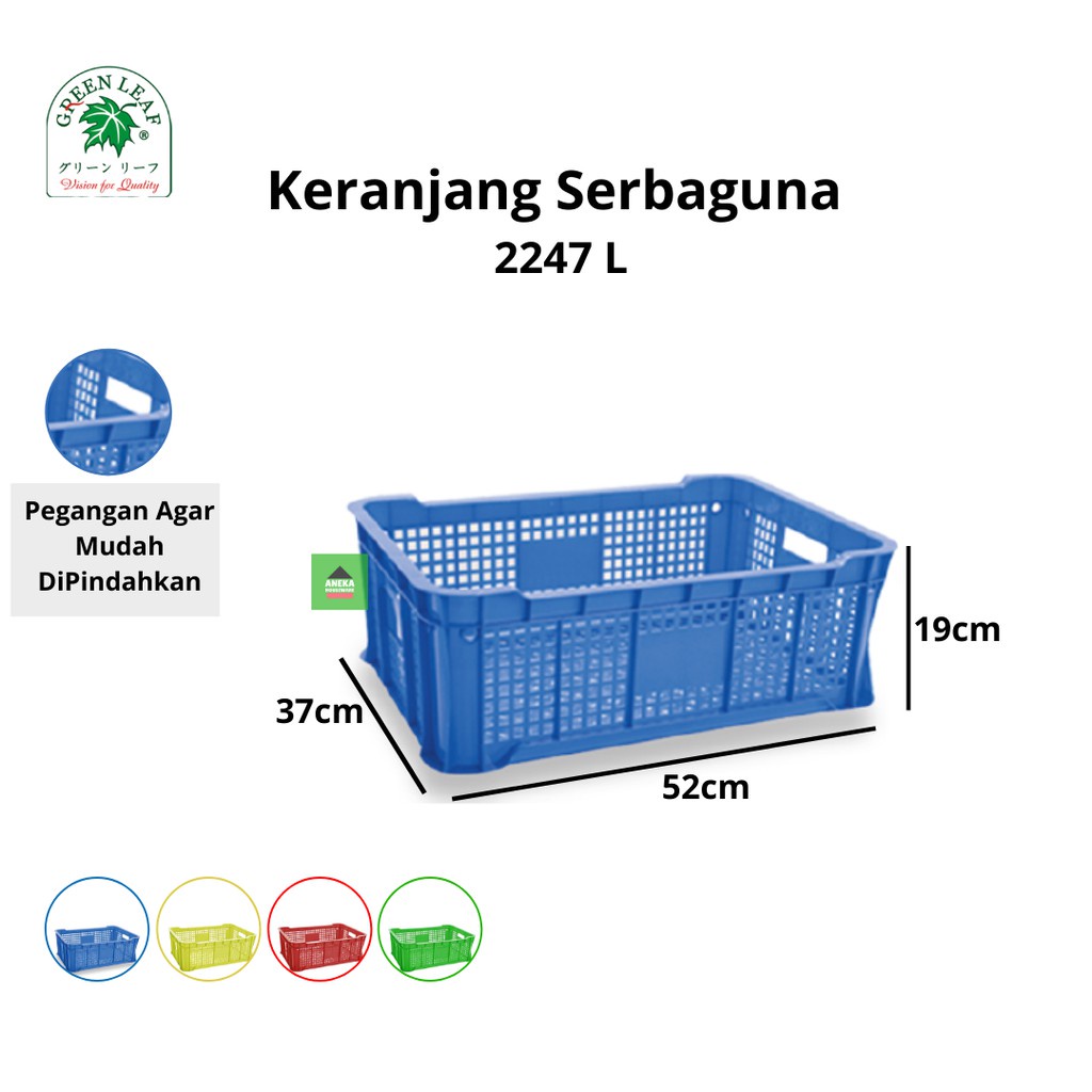 Jual Keranjang Industri Container Box 2247 L Green Leaf | Shopee Indonesia