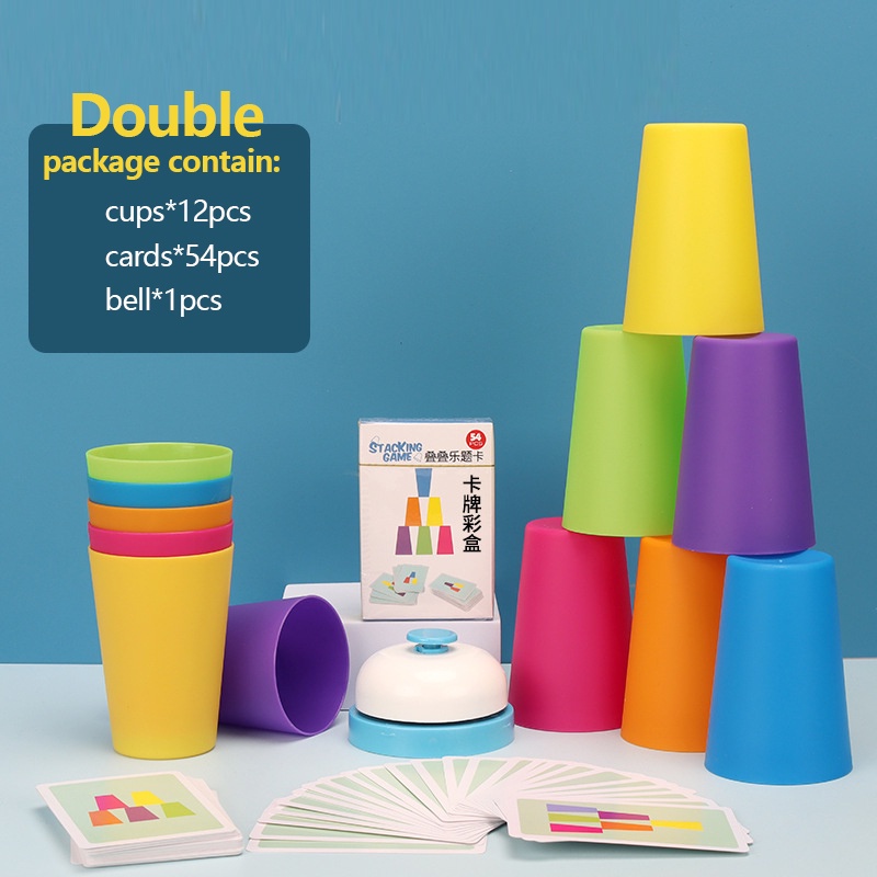 Jual Geetoy Stack Cup Game Dengan Kartu Pencerahan Intelektual Warna ...