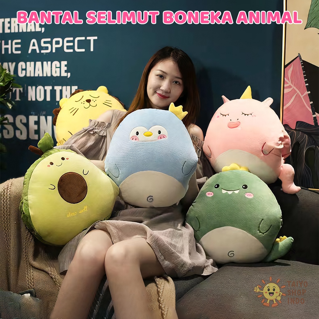 Jual TAIYO Boneka Balmut 2 in 1 Bantal Selimut Karakter Animal Buah ...