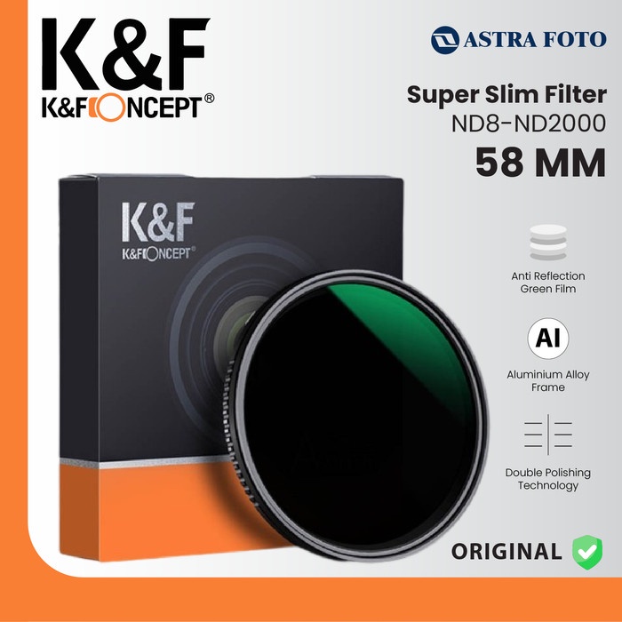 Jual KNF Concept 58mm Filter Multi Coating ND8-2000 Super Slim Filter K&F | Shopee Indonesia