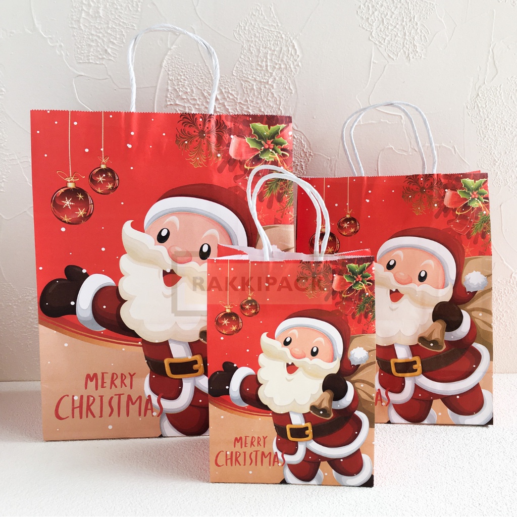 Jual paper bag goodie bag tas kertas snack natal hampers | Shopee Indonesia