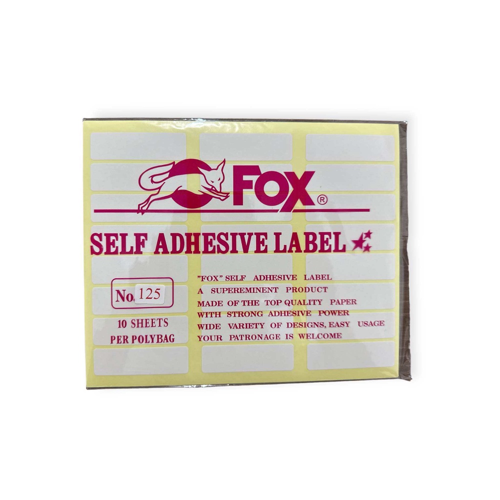 Jual Kertas / Label Stiker Fox No. 125 uk. 17 x 58 mm (Persegi Panjang ...