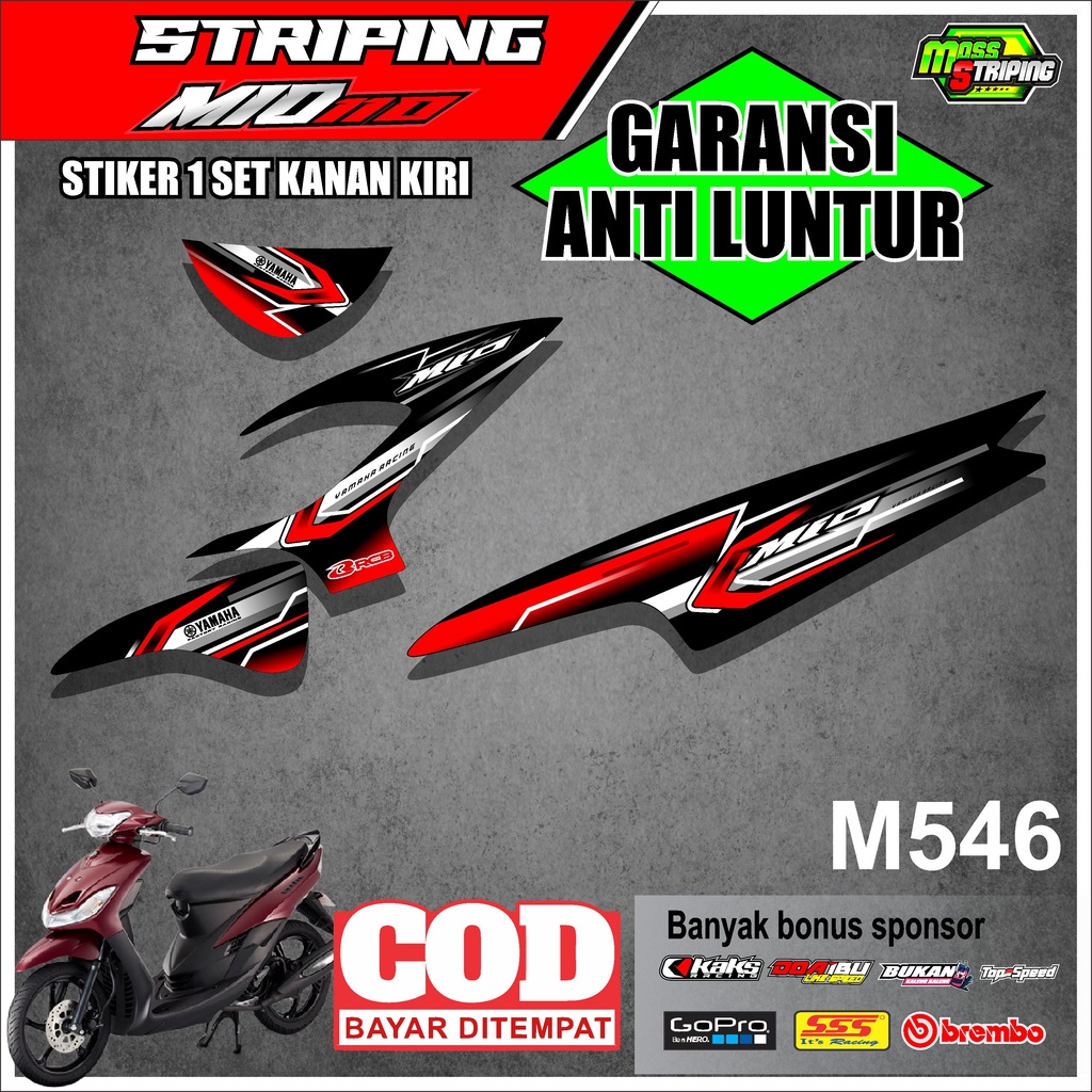 Jual STRIPING STIKER LIST VARIASI MIO SPORTY MIO SMILE KODE M546 ...