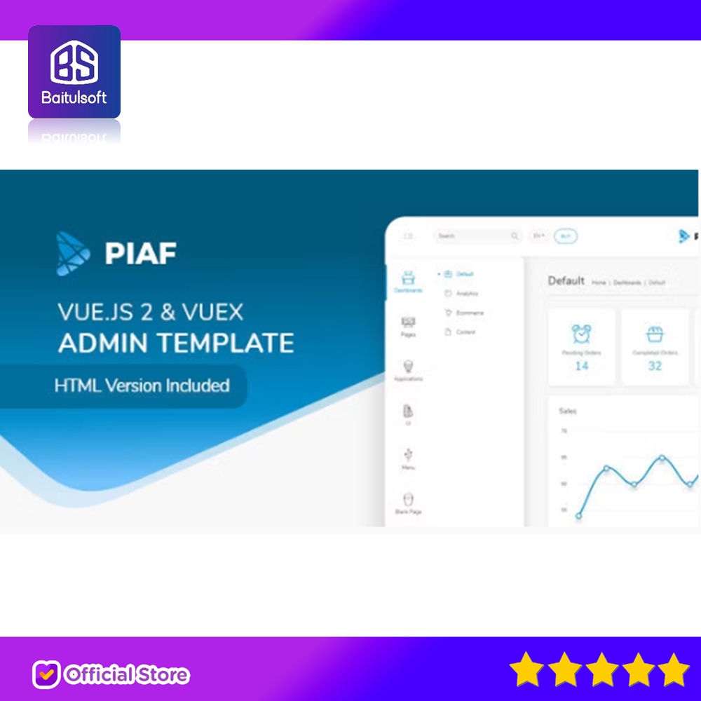 Jual PIAF VUEJS - VUEJS ADMIN TEMPLATE | Shopee Indonesia