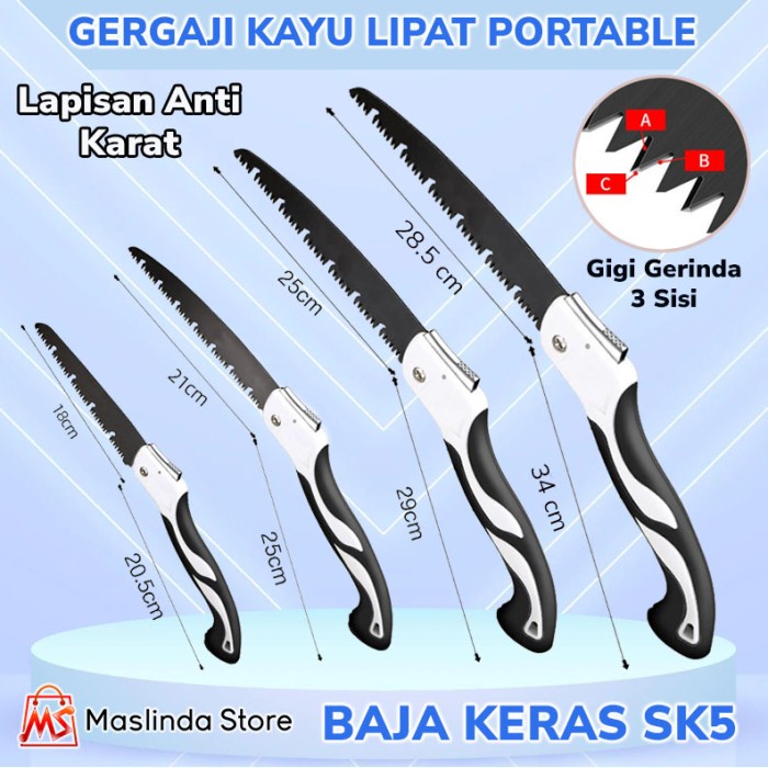 Jual Gergaji Lipat Kayu Besar Baja SK5 Saw Anti Karat Portable Multifungsi - 18 cm | Shopee ...