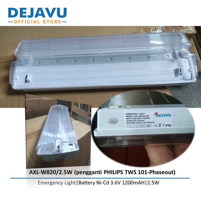 Jual Lampu Emergency Led ACCENTA AXL-W820/2.5W (Alternatif setara TWS ...