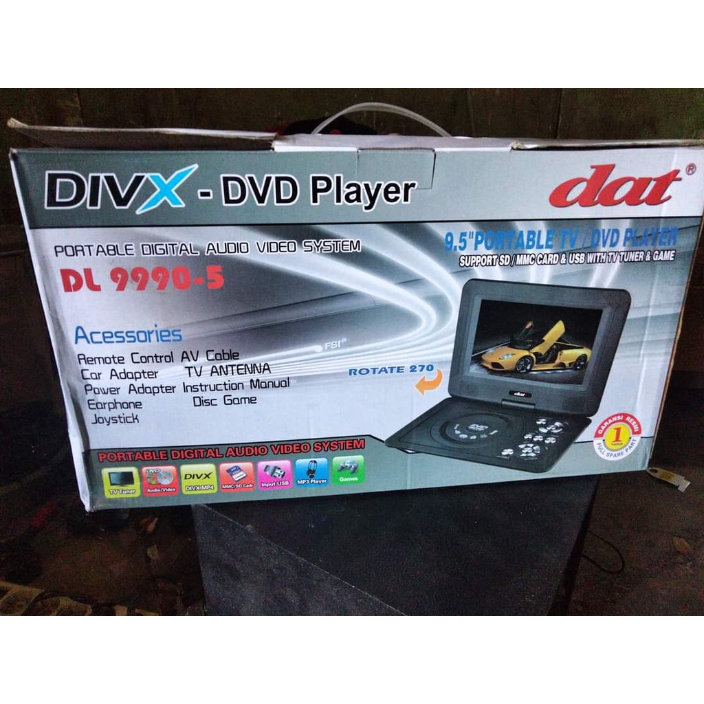 Jual DVD Player Portable LELANG (DESKRIPSI) / DVD LAYAR PORTABLE / DVD PLAYER DAT | Shopee Indonesia