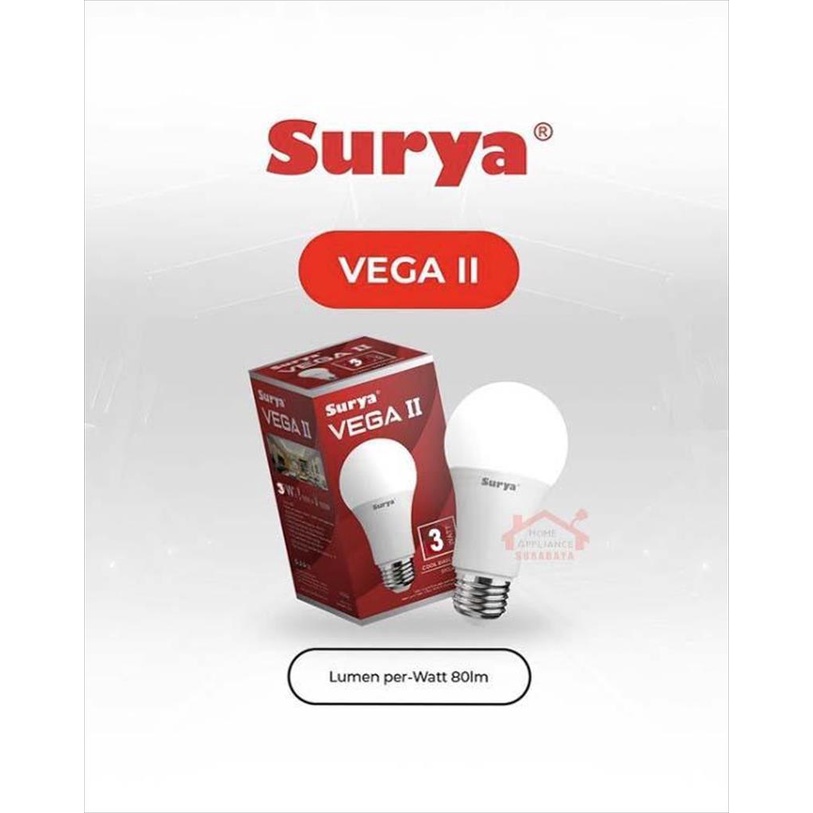 Jual SURYA VEGA II Lampu Bohlam LED Bulb 3W 5W 7W 9W 12W 15W 18W 24W Cahaya Putih 6500K | Shopee ...