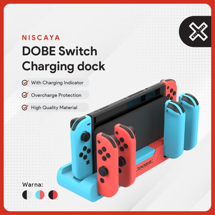 Jual NISCAYA DOBE Nintendo Switch / OLED + Joycon Charging Dock & Card Slot | Shopee Indonesia