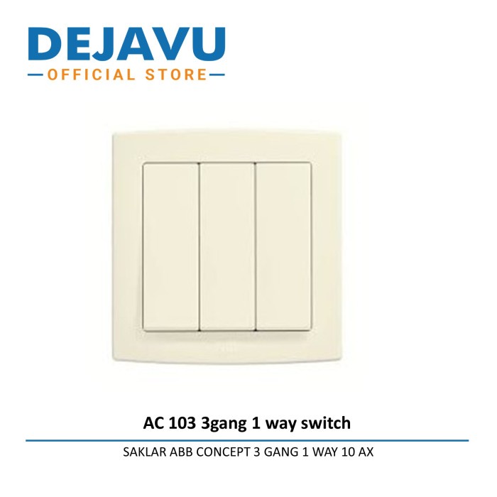 Jual Saklar ABB AC103 Concept 3 Gang 1 Way 10 AX Switch | Shopee Indonesia