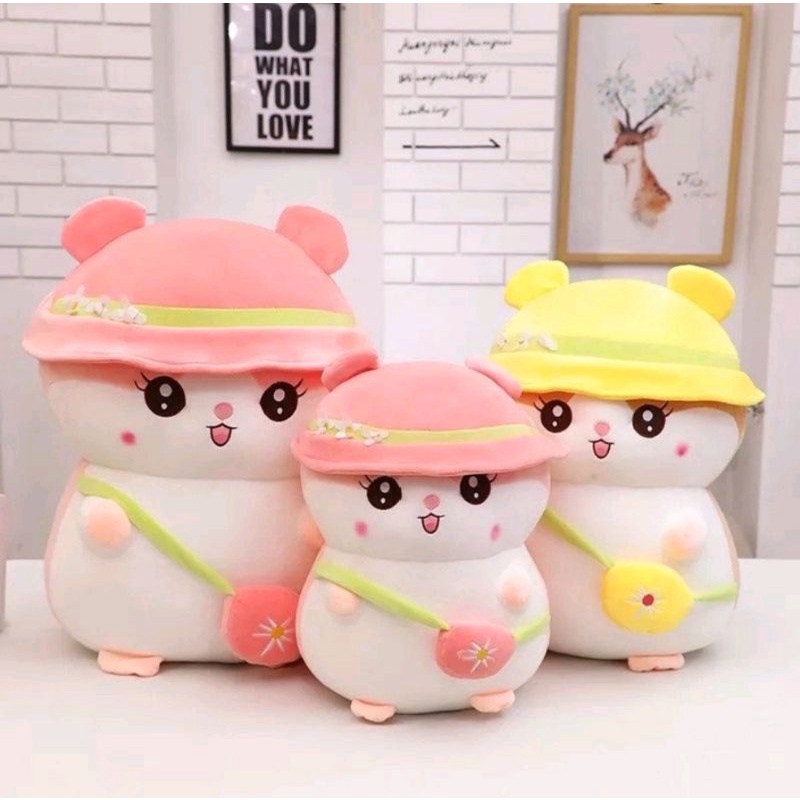 Jual Boneka Hamster Pakai Topi dan Tas Ukuran 30cm Bahan Yelvo Halus ...
