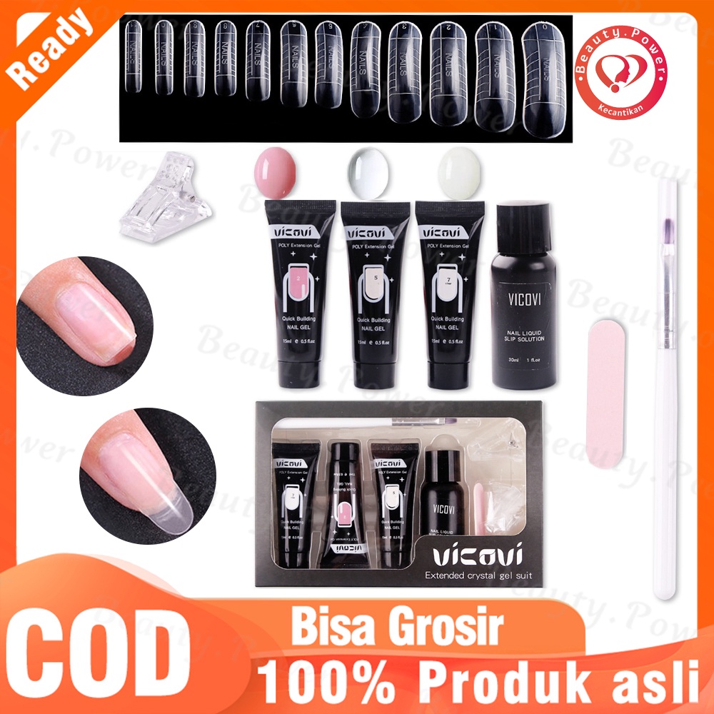 Jual 3 Warna Nail Extension Set 15ml Nail Builder Set Polygel Acrylic ...
