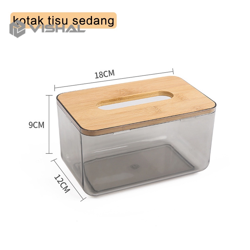 Jual VISHAL Kotak Box Wadah Tissue Tisu Transparan Transparant / Tempat ...