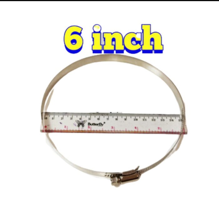 Jual Klem Stainless ukuran 6" 6 inch Hose Clamp Tiang Selang Bracket ...
