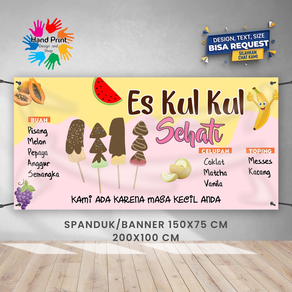 Jual Spanduk Banner Es Kul Kul Cantik Pink C Gratis Memesan Desain ...