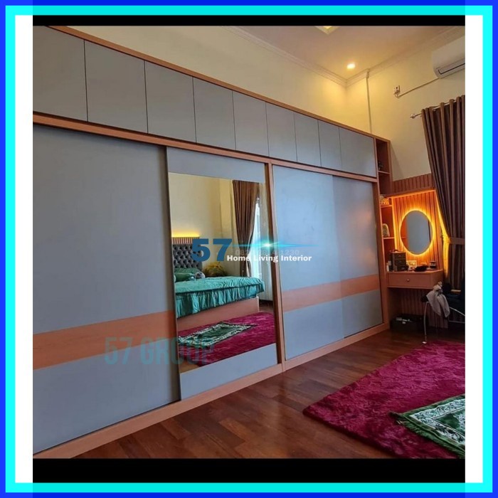 Jual Almari Pakaian Minimalis Besar Pintu Sliding Bahan Plywood HPL ...
