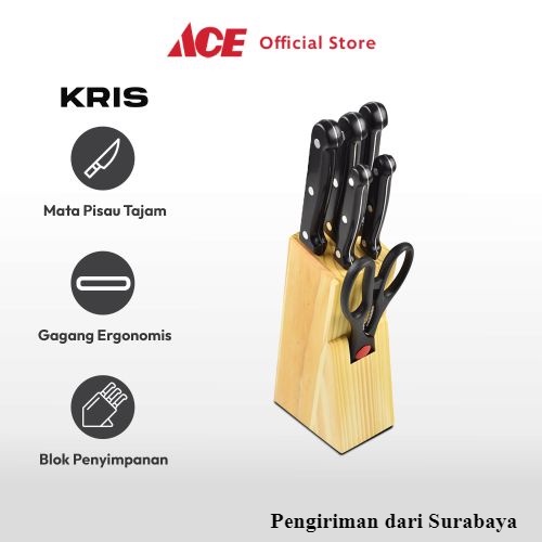 Jual Ace Kris Set 7 Pcs Pisau Dapur - Hitam Multifunctional Cooking Knife Kitchen Tools ...