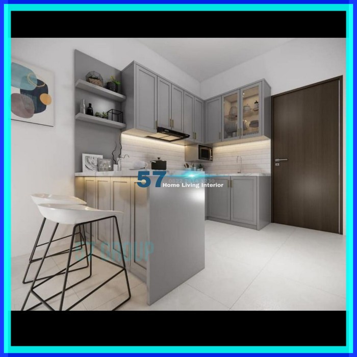 Jual Lemari Dapur Kitchen Set Minimalis Bahan Multiplek HPL Free Ukur ...