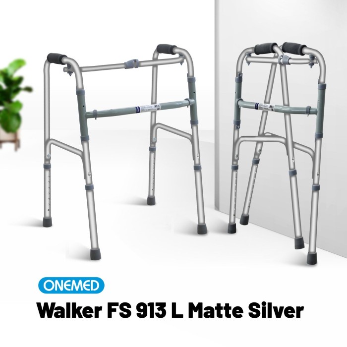 Jual Alat Bantu Jalan Walker Matte Silver FS 913 L OneMed SD | Shopee ...