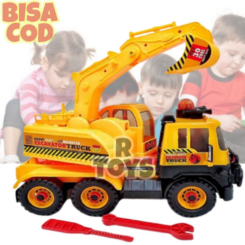 Jual ( BISA COD ) Mainan Truk Excavator BESAR Murah Mobil Truk Beko ...