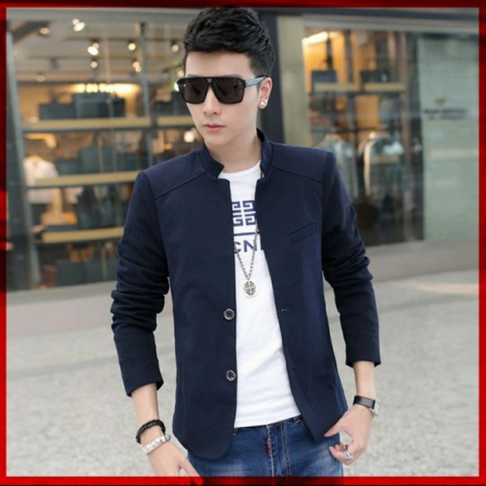 Jual best -Blazer Jas Jaket Pria Cowok Elegan Korea Keren Casual Hitam ...