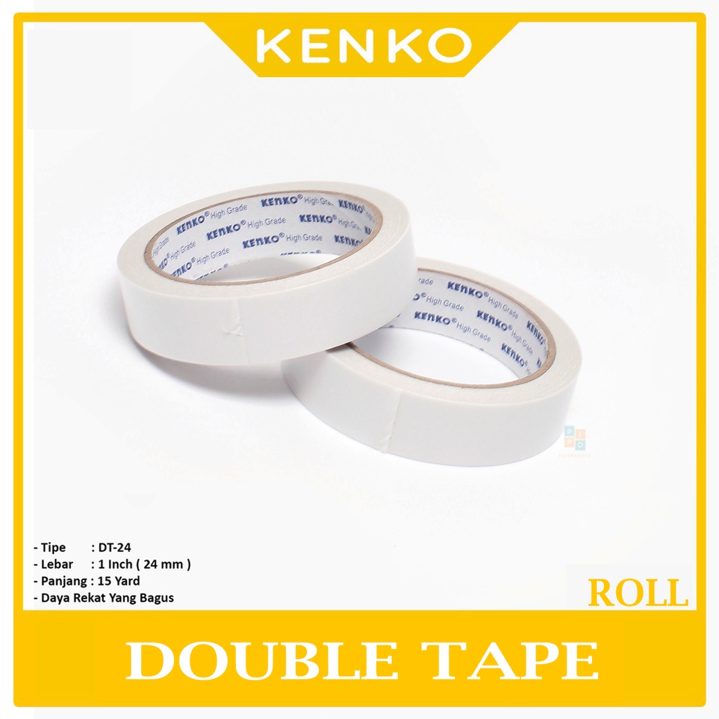 Jual KENKO - Double Tape 1 Inch 24mm 15 Yard Isolasi Bolak Balik - Roll ...