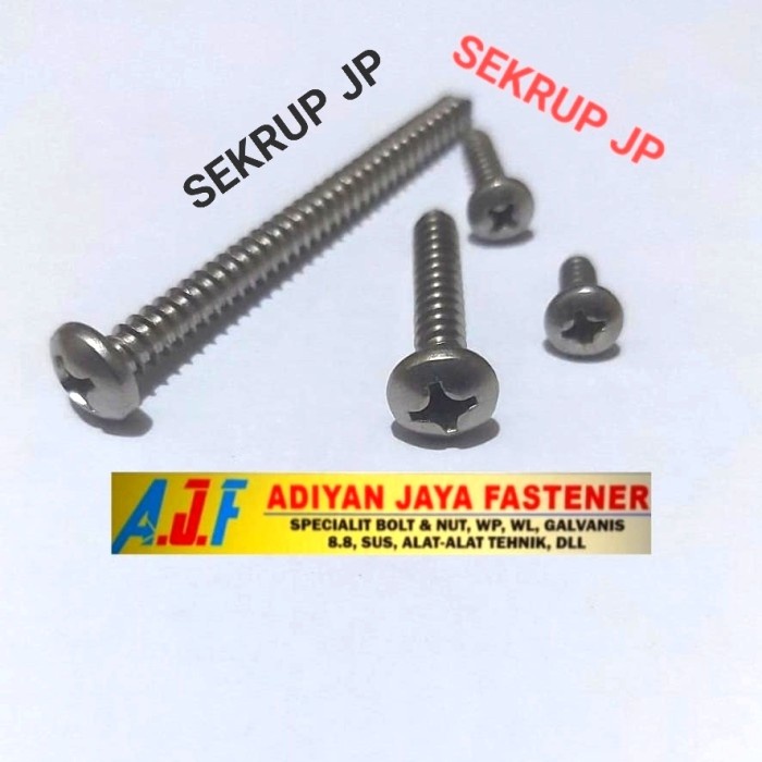 Jual Tapping Sekrup jp / Sekrup pab Stainless 304 #4X3/8 ( 100pcs ) | Shopee Indonesia