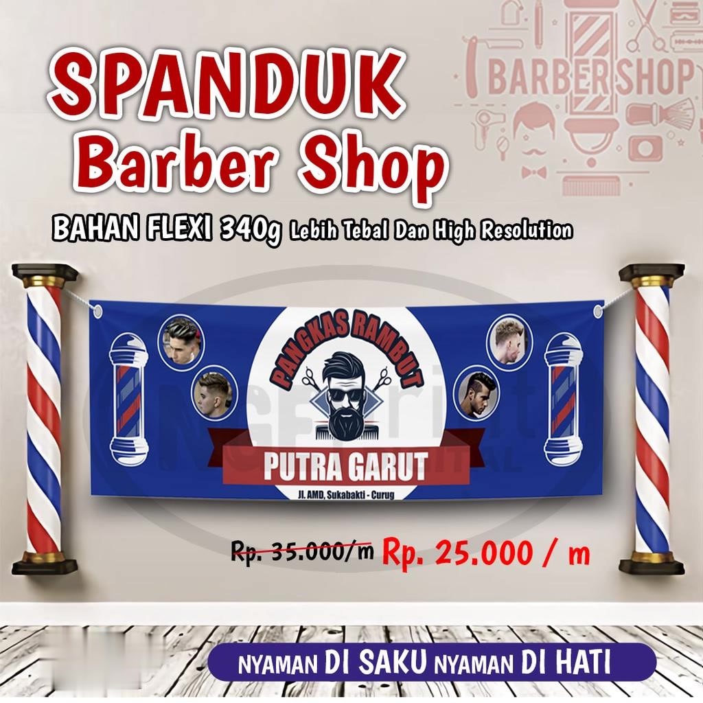 Jual Banner Potong Rambut / Banner Pangkas Rambut / Banner Barbershop ...