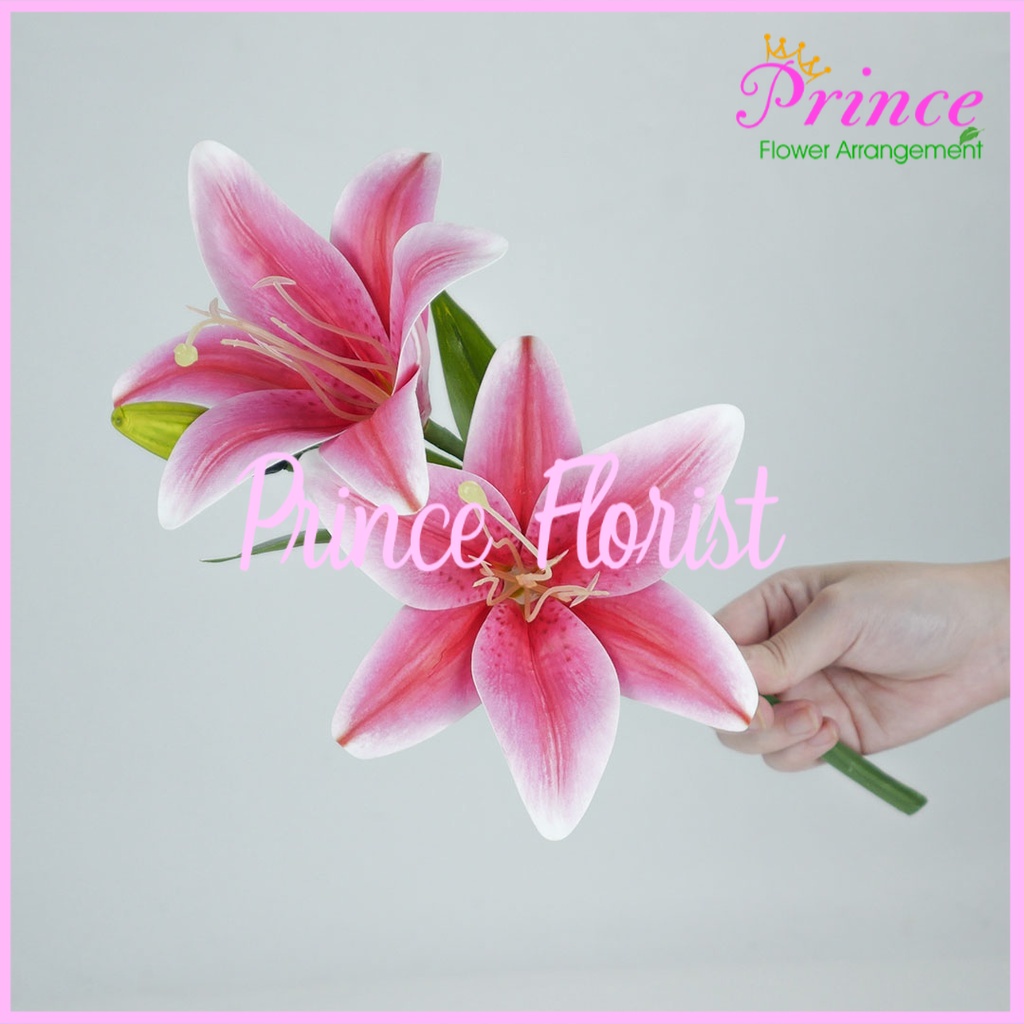 Jual Bunga Lily Latex 2 Cabang Bunga lili Palsu Bahan Lateks Artificial ...