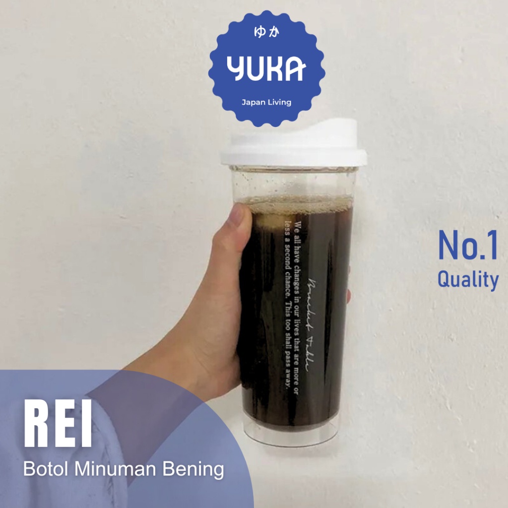 Jual 【YUKA】REI Bottle Straw Kopi Teh Transparan Tumbler Bottle Infused ...