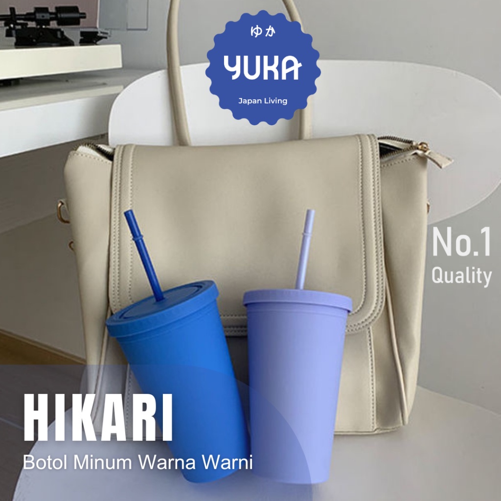 Jual 【YUKA】HIKARI Botol & Sedotan Warna Warni Pastel Botol Air Cup Kopi ...