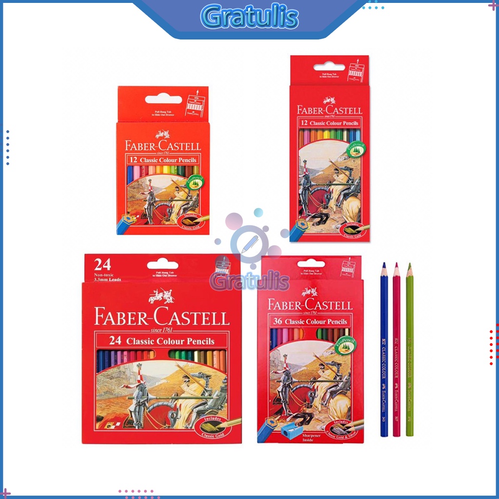 Jual PENSIL WARNA CLASSIC FABER CASTELL [12 24 COLOUR] / ALAT TULIS ...