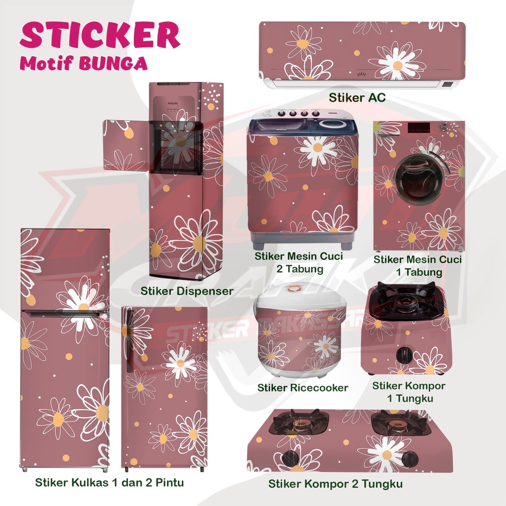Jual Stiker kulkas kompor mesin cuci 1 2 pintu tabung mata Rice Cooker ...