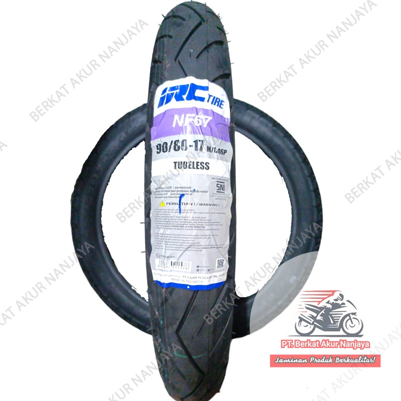 Jual Ban Depan IRC 90 80 17 46P NF67 Tubeless Yamaha Vixion, MX King ...