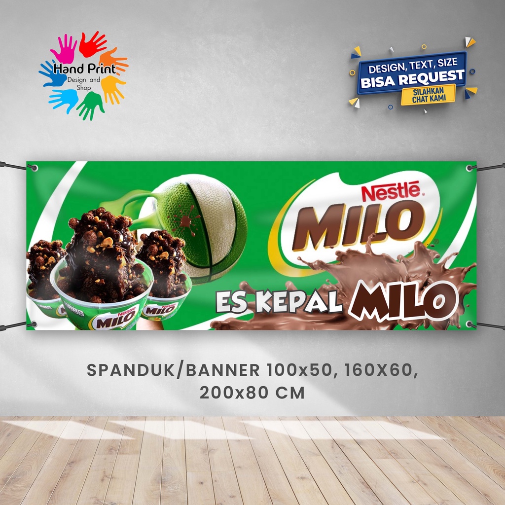 Jual Spanduk Banner Es Es Kepal Milo B Gratis Memesan Desain | Shopee ...