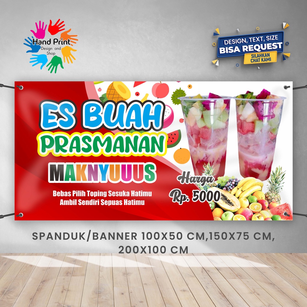 Jual Spanduk Banner Es Buah Sop Buah Maknyus Gratis Memesan Desain ...