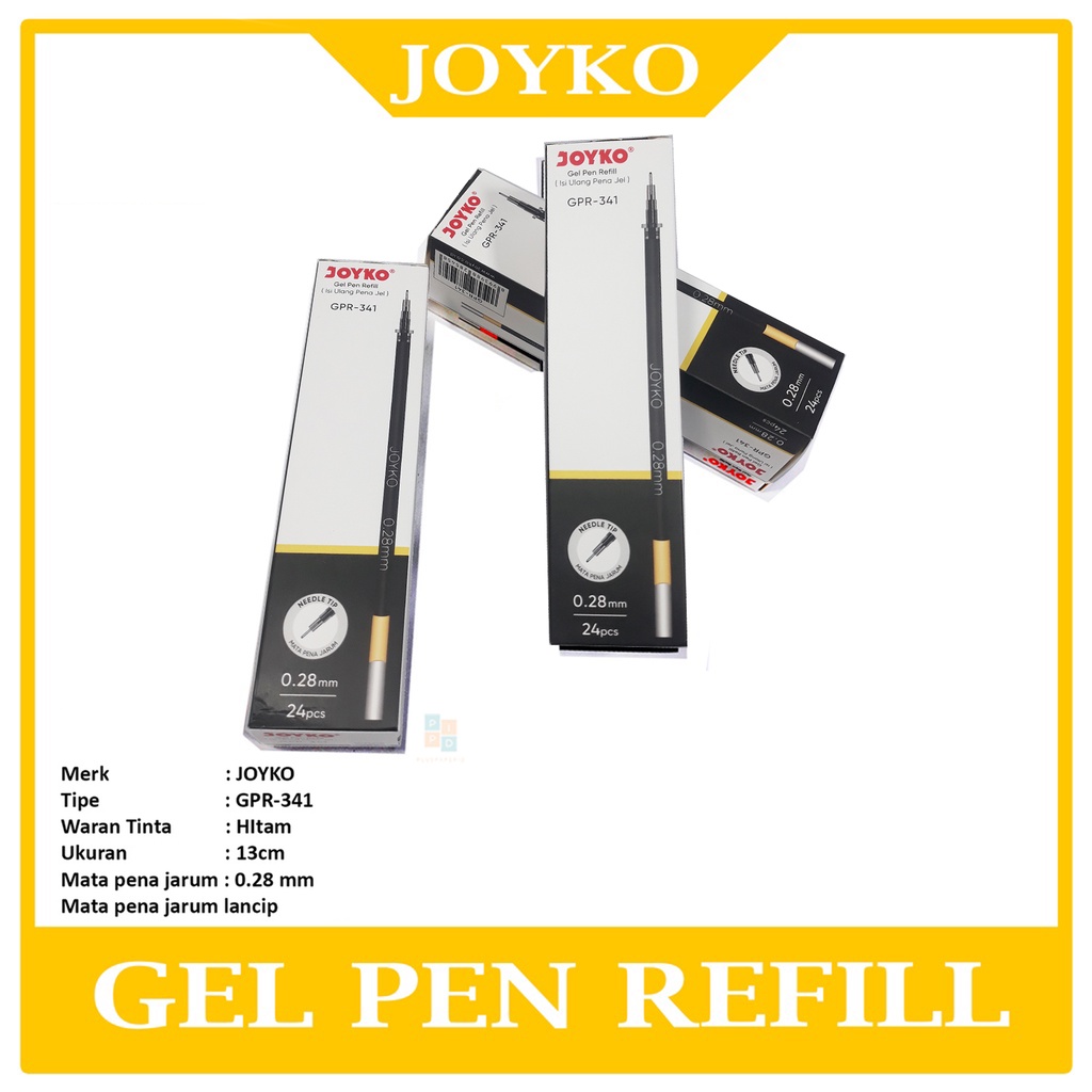 Jual JOYKO - Refill - Isi Ulang Pulpen Gel GP-341 0.28mm Hitam - Pcs ...
