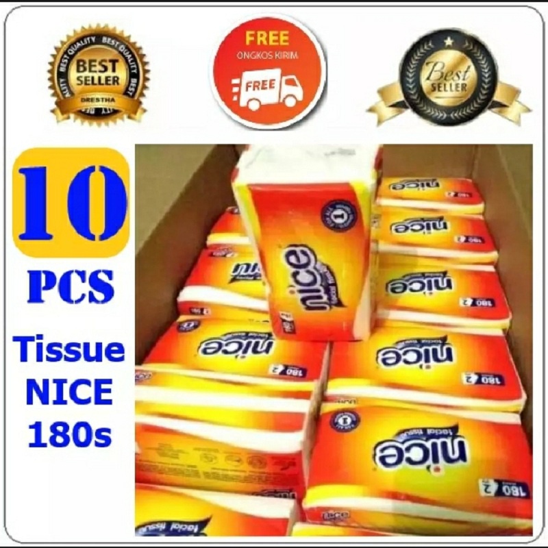 Jual Tisu Tissue Nice Murah Promo PAKET 10 Pack 5 Pack 180 Sheet 2 Ply ...