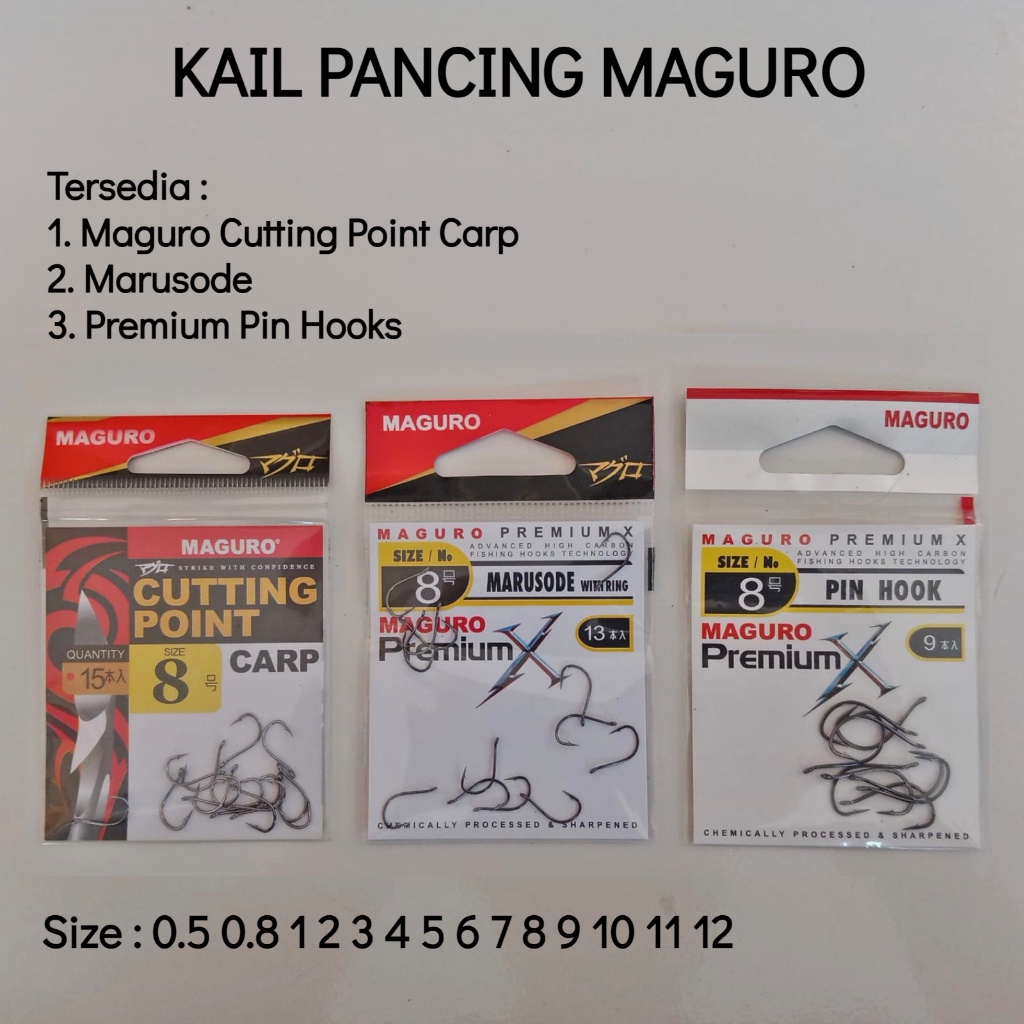 Jual Kail Maguro Cutting Point Carp Premium X Marusode Pin Hook With ...