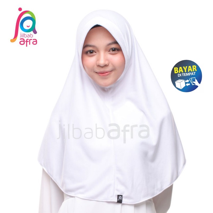 Jual LARIS -Jilbab Afra Arfa Amira Hijab Kerudung Instan Ori Pet Antem Bergo Putih - M | Shopee ...