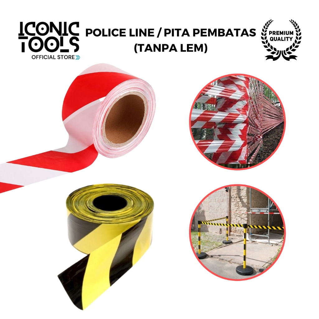 Jual Police Line Merah Putih Tanpa Lem / Police Line Hitam Kuning Tanpa ...