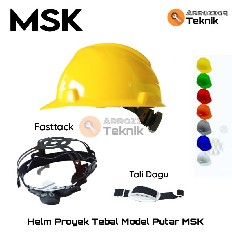Jual Helm Proyek Tebal MSK Model Putar Lengkap Tali Dagu - Topi Safety ...