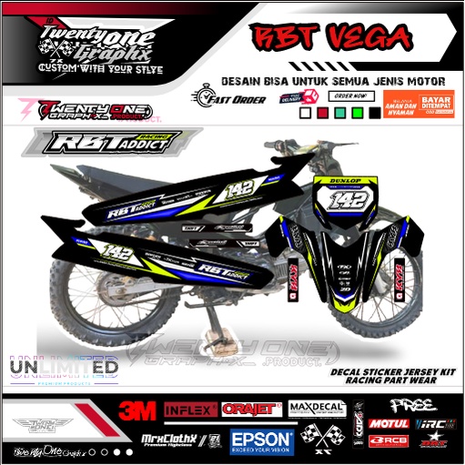 Jual DECAL RBT VEGA ZR R OLD black racingSTICKER TRAIL CUSTOM bebek std ...