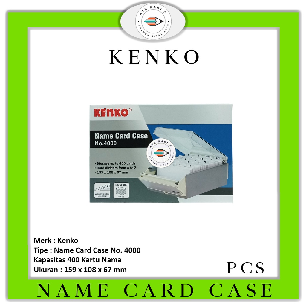 Jual KENKO - Tempat Kartu Nama No 4000 Name Card Case - Pcs | Shopee ...