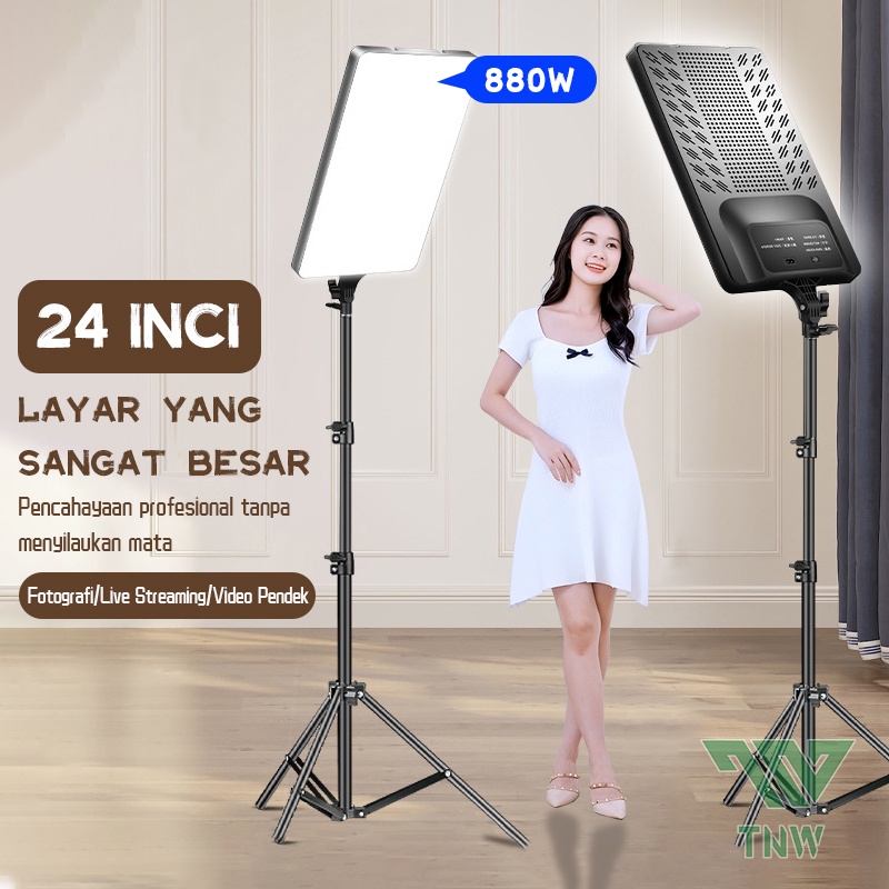 Jual TNW Lampu Fotografi 24" LED Video Light Lampu Studio Produk Paket Studio Lighting Ringlight ...