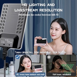 Jual TNW Lampu Fotografi 24" LED Video Light Lampu Studio Produk Paket ...